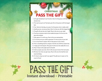 Christmas Pass the Gift Game Printable | Christmas Games | Family Games ...