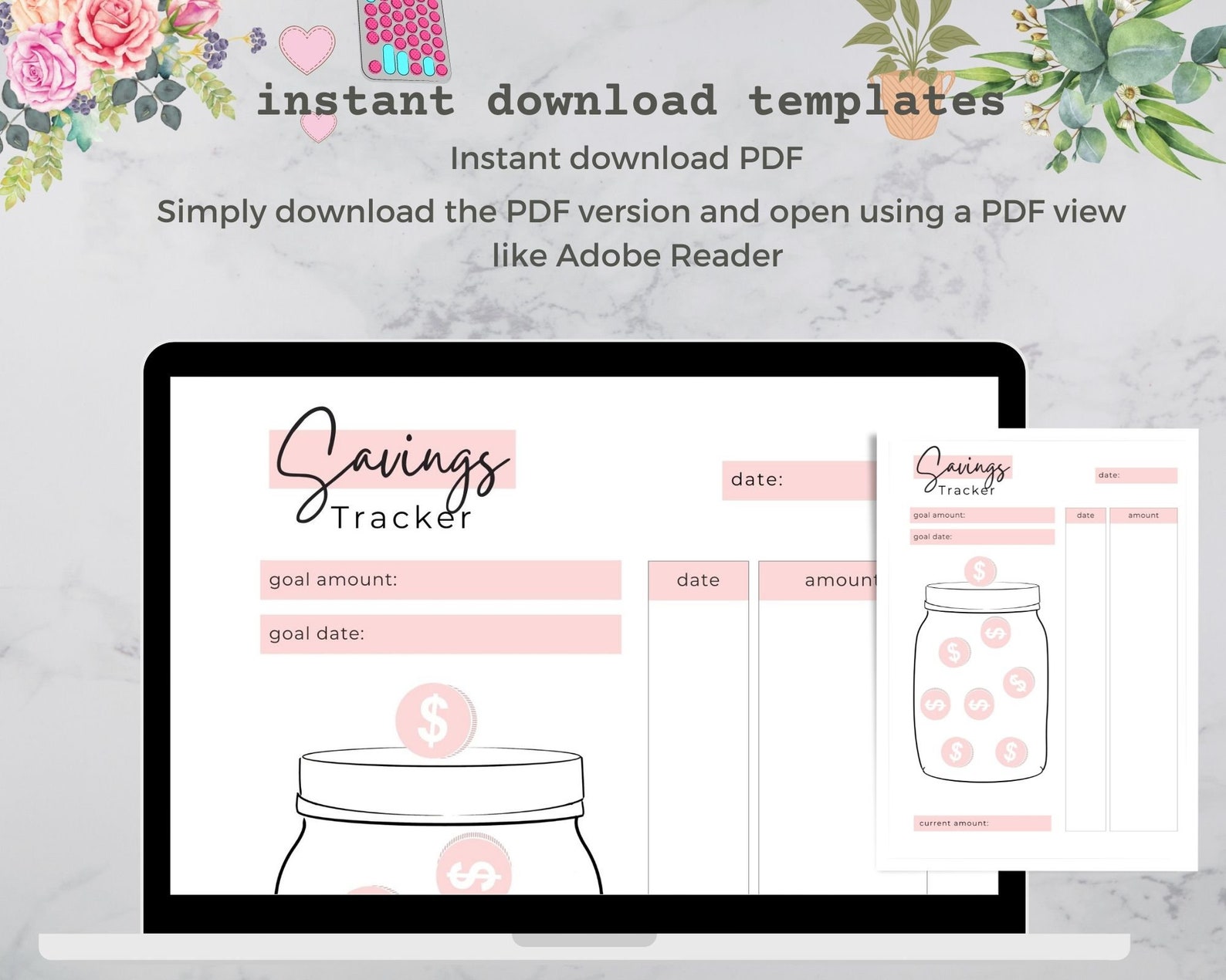 Blush Pink Printable Financial Planner | Budget & Bill Tracker | Income ...