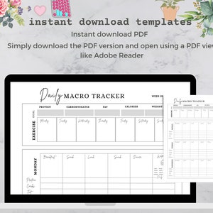 Macro Tracker, Daily Macro Tracker, Weekly Macro Tracking Sheet ...