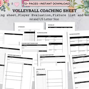 Volleyball Coaching Sheet, Volleyball Coach Planner, Volleyball ...