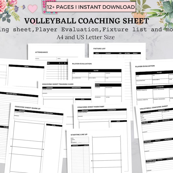 Volleyball Evaluation Sheet - Etsy