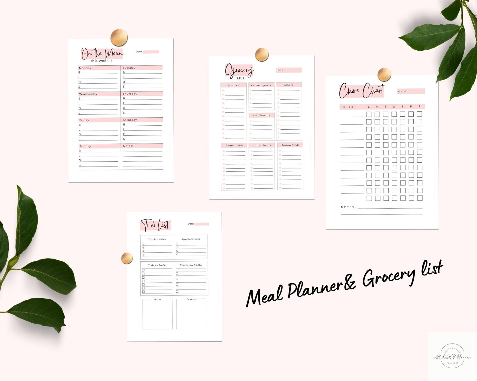 20 Big Planner Bundle Package Blush Pink Templates fits Happy Planner ...