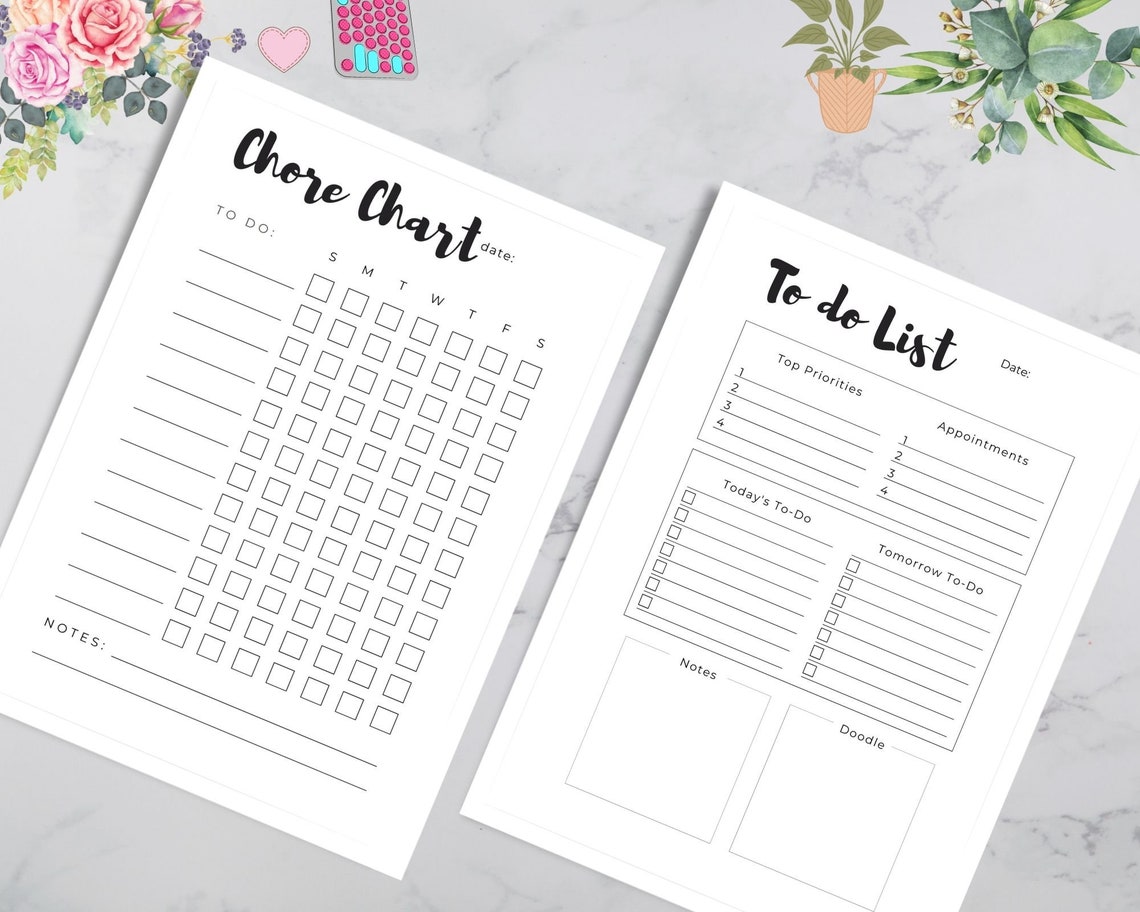 Kids to Do Chore List Daily Task Checklist Planner Time - Etsy