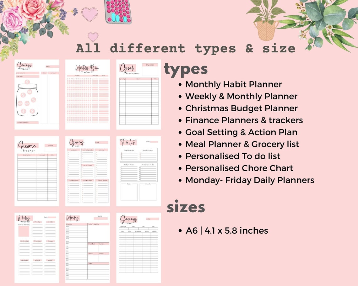 20 Blush Pink Planner Templates, Productivity Planner Templates ...