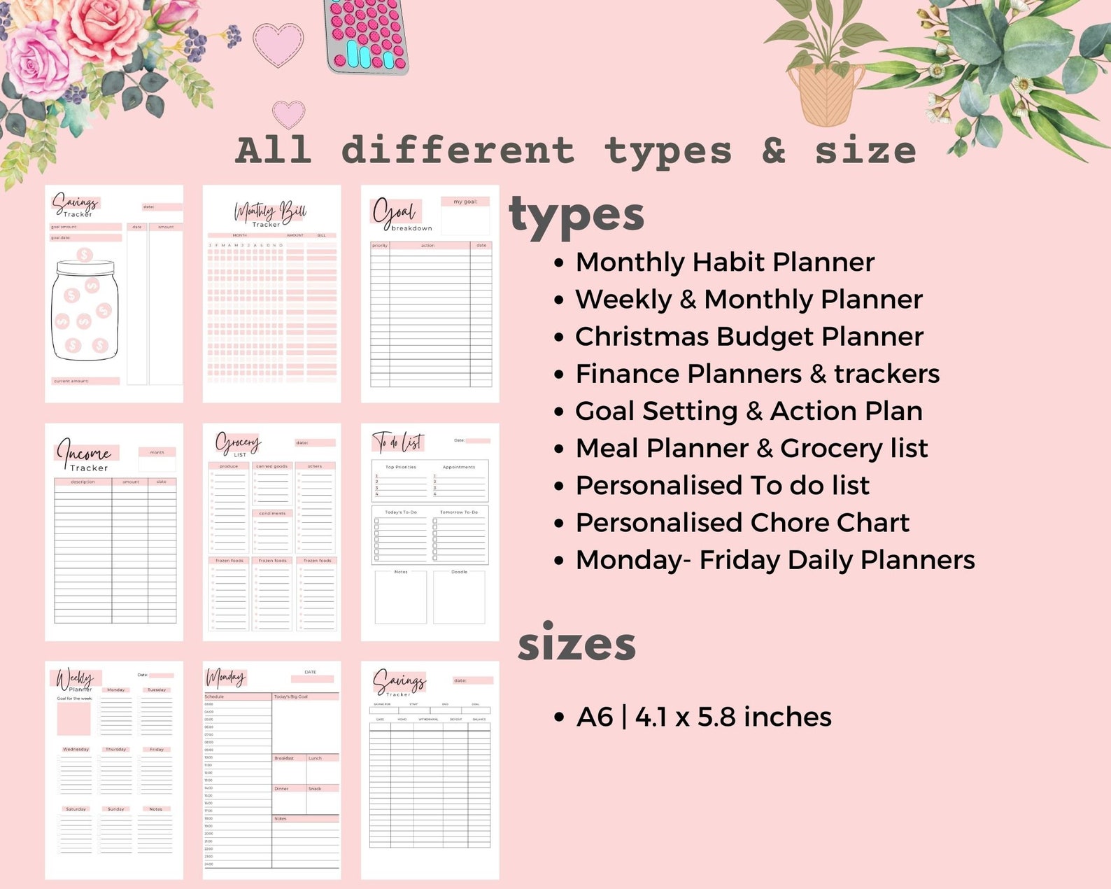 20 Blush Pink Planner Templates, Productivity Planner Templates ...