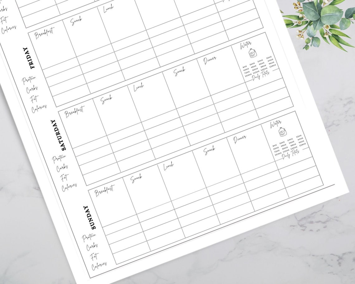 Macro Tracker, Daily Macro Tracker, Weekly Macro Tracking Sheet ...