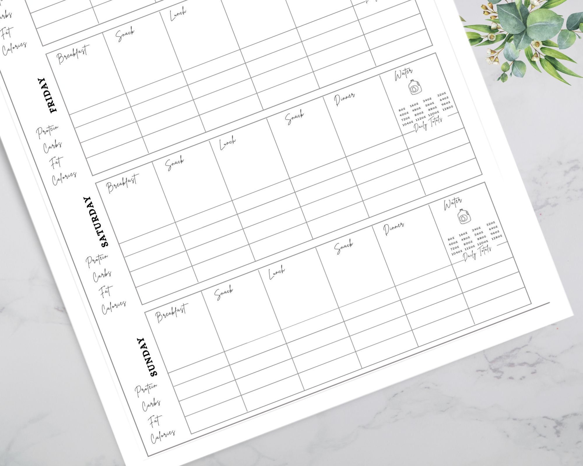 Macro Tracker, Daily Macro Tracker, Weekly Macro Tracking Sheet ...