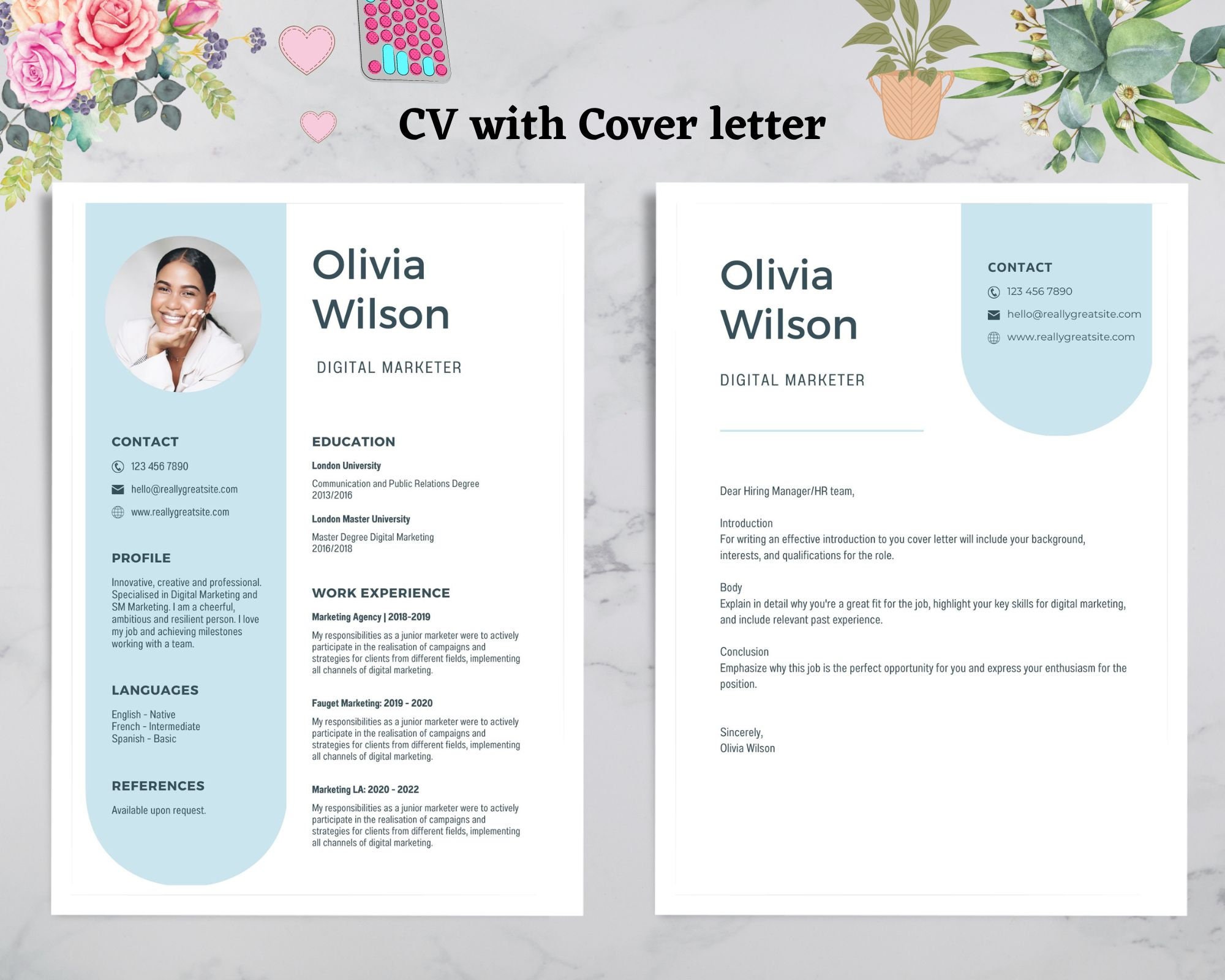 Editable Resume Template | INSTANT DOWNLOAD | Editable Resume | Modern ...