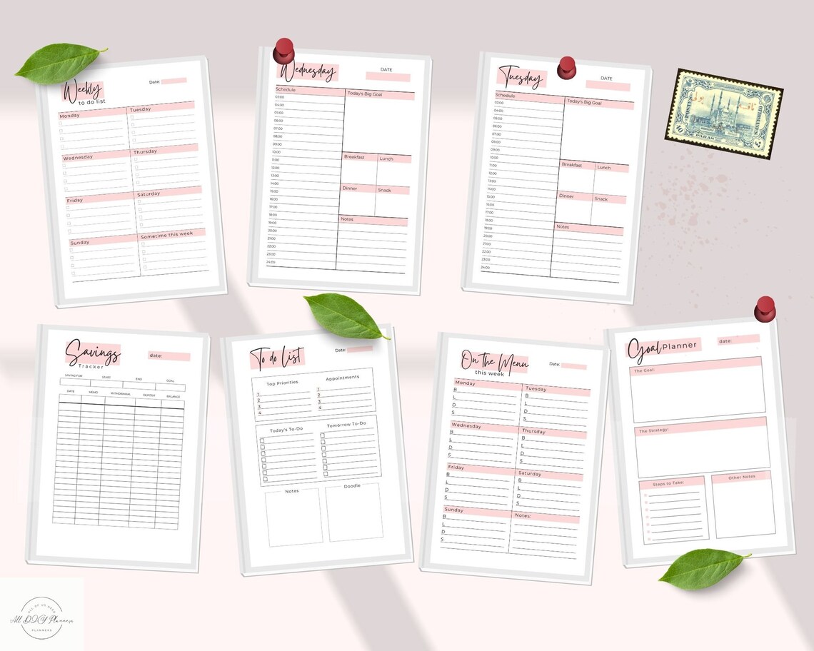 20 Big Planner Bundle Package Blush Pink Templates fits Happy Planner ...