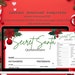 Red Secret Santa Questionnaire | Secret Santa Form | Printable Secret ...