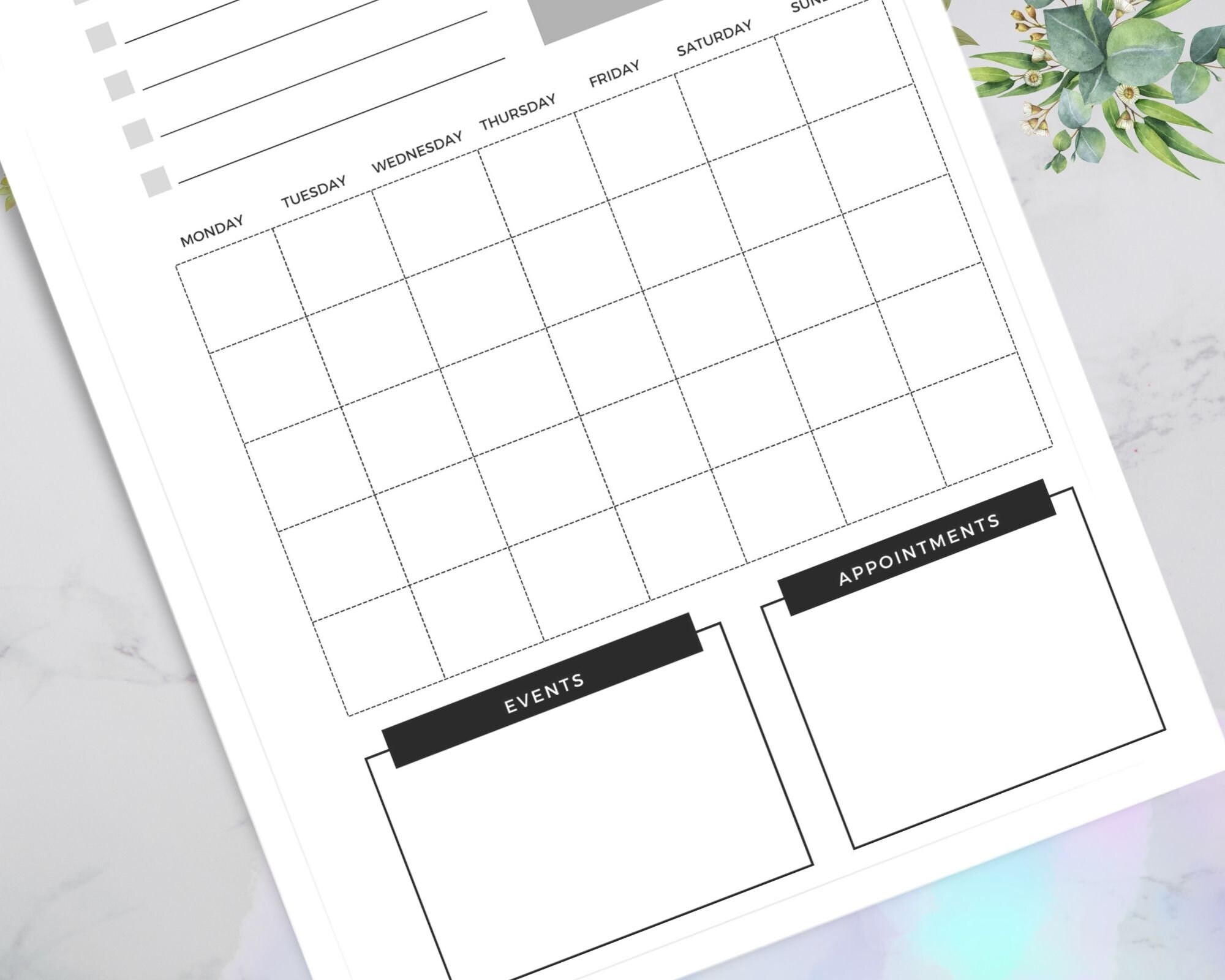 2024 Monthly Planner Printable Productivity Planner Monthly - Etsy