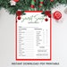 Red Secret Santa Questionnaire | Secret Santa Form | Printable Secret ...