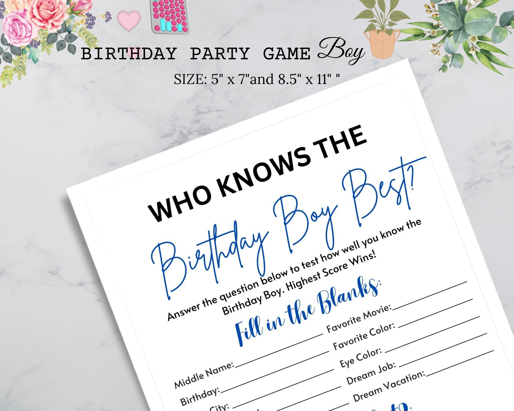 Who Knows the Birthday Boy | Best Game Birthday Party Games Printable ...