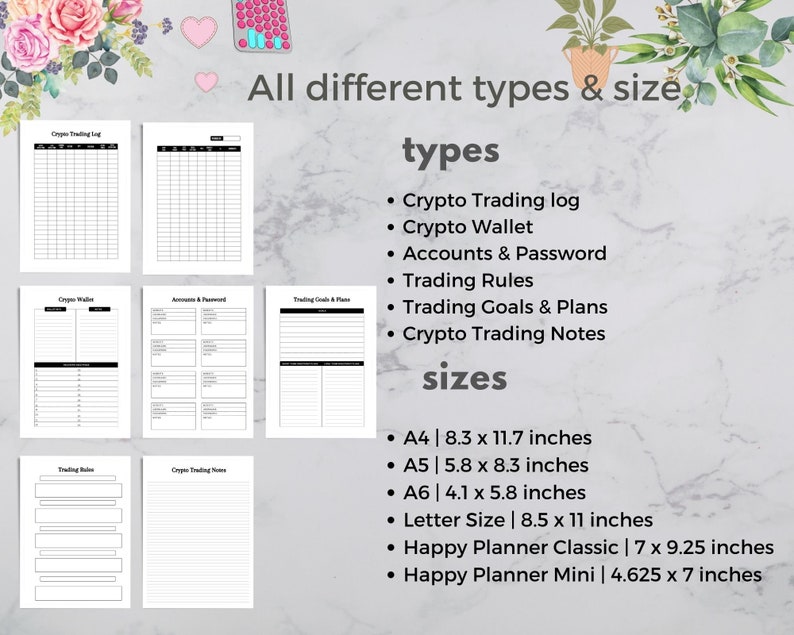 Printable Crypto Trading Journal, Cryptocurrency Purchase Ledger PDF ...