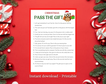 Christmas Pass the Gift Game Printable Christmas Games Family Games ...