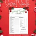 Red Secret Santa Questionnaire | Secret Santa Form | Printable Secret ...