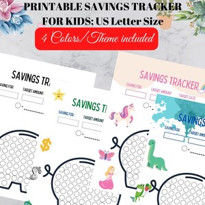Savings Tracker for Kids, Printable Savings Challenge, Saving Money ...