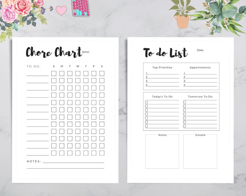 Kids to Do Chore List Daily Task Checklist Planner Time - Etsy