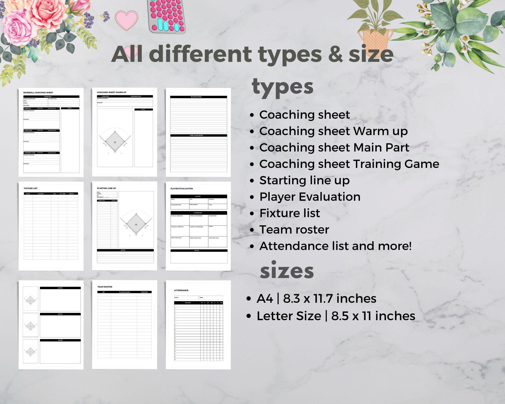 Ultimate Baseball Coach Planner, Baseball Coaching Sheet, Baseball ...