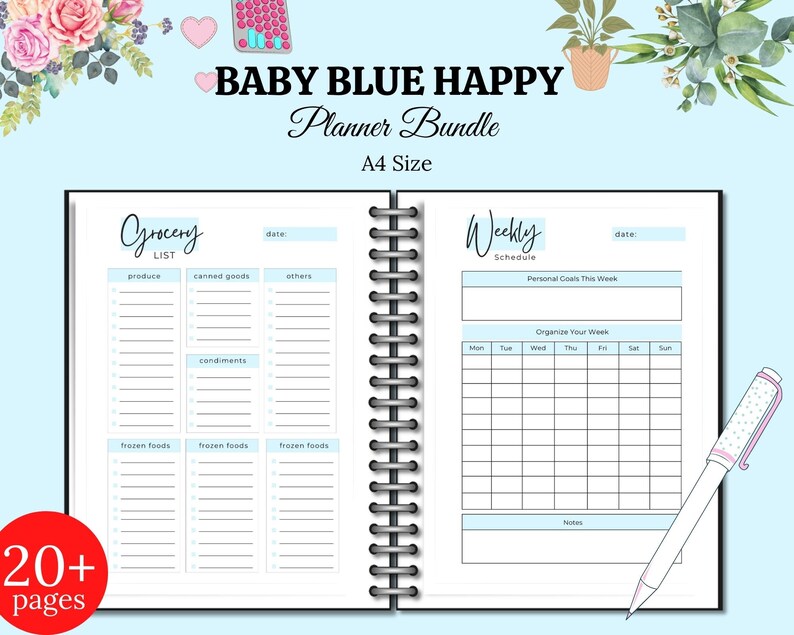 20+ Baby Blue Planner Templates, Productivity Planner Templates ...