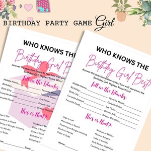 Who Knows the Birthday Girl | Best Game Birthday Party Games Printable ...