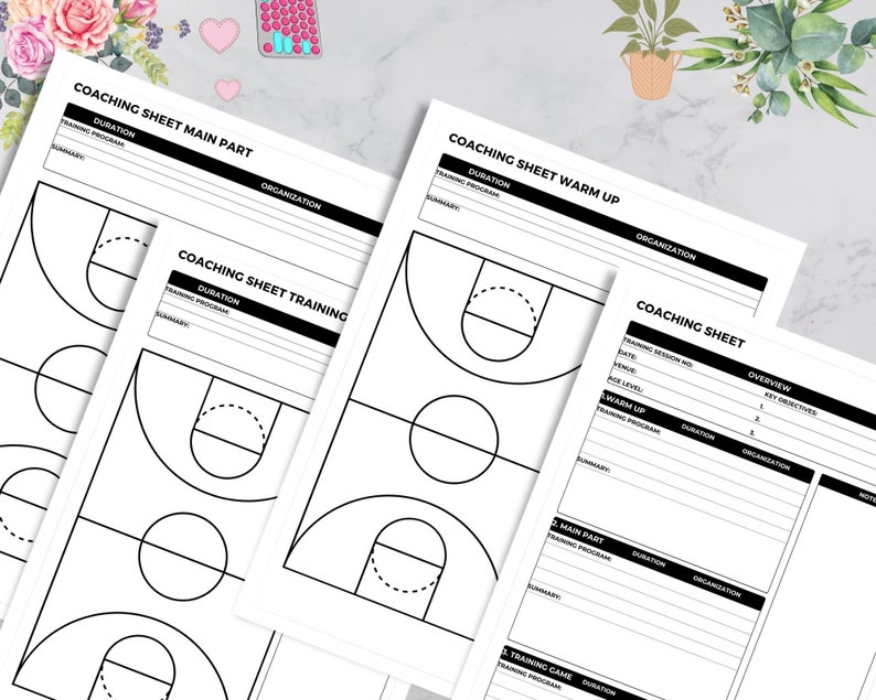 Basketball Coaching Sheet, Basketball Coach Planner, Basketball ...