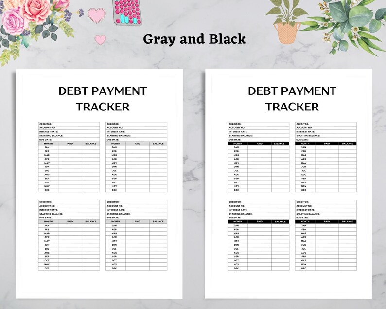 Debt Payment Tracker Printable | Money Planner | Debt Payment Tracker ...