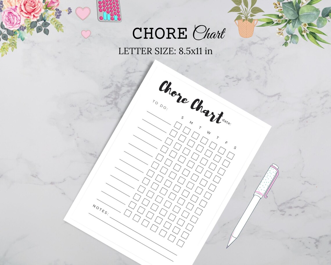 Kids to Do Chore List Daily Task Checklist Planner Time - Etsy