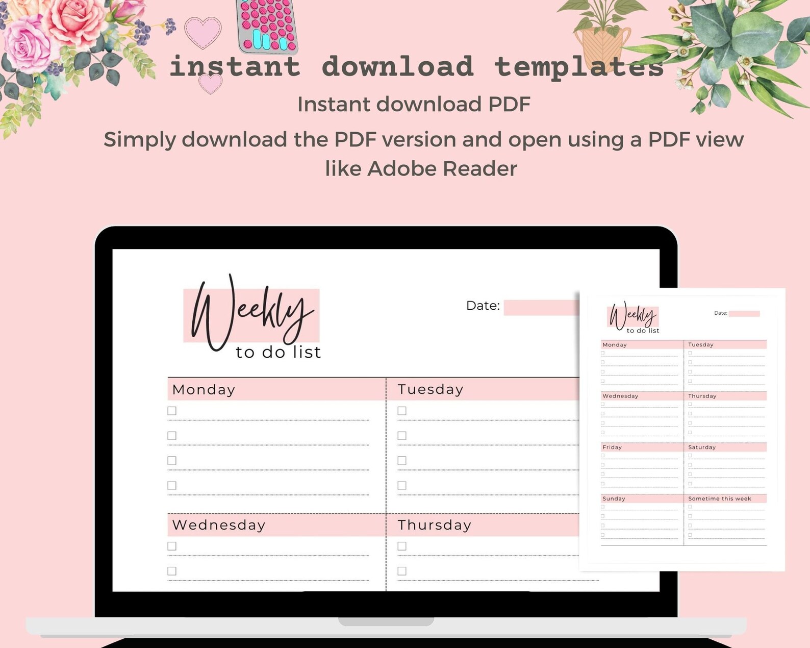 20+ Blush Pink Planner Templates, Productivity Planner Templates ...