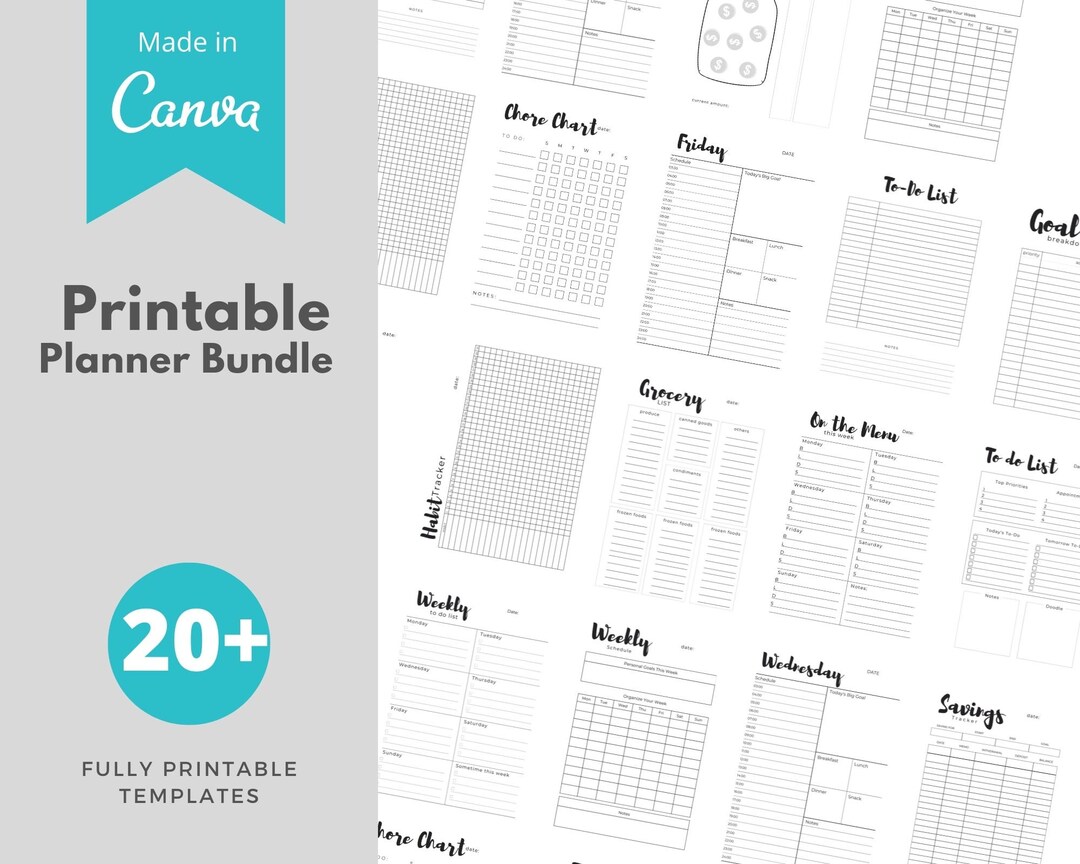 Big Happy Planner Bundle, Happy Planner Inserts , Printable Planner Set ...