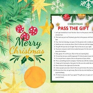 Green Christmas Pass the Gift Game Printable | Christmas Games | Family ...