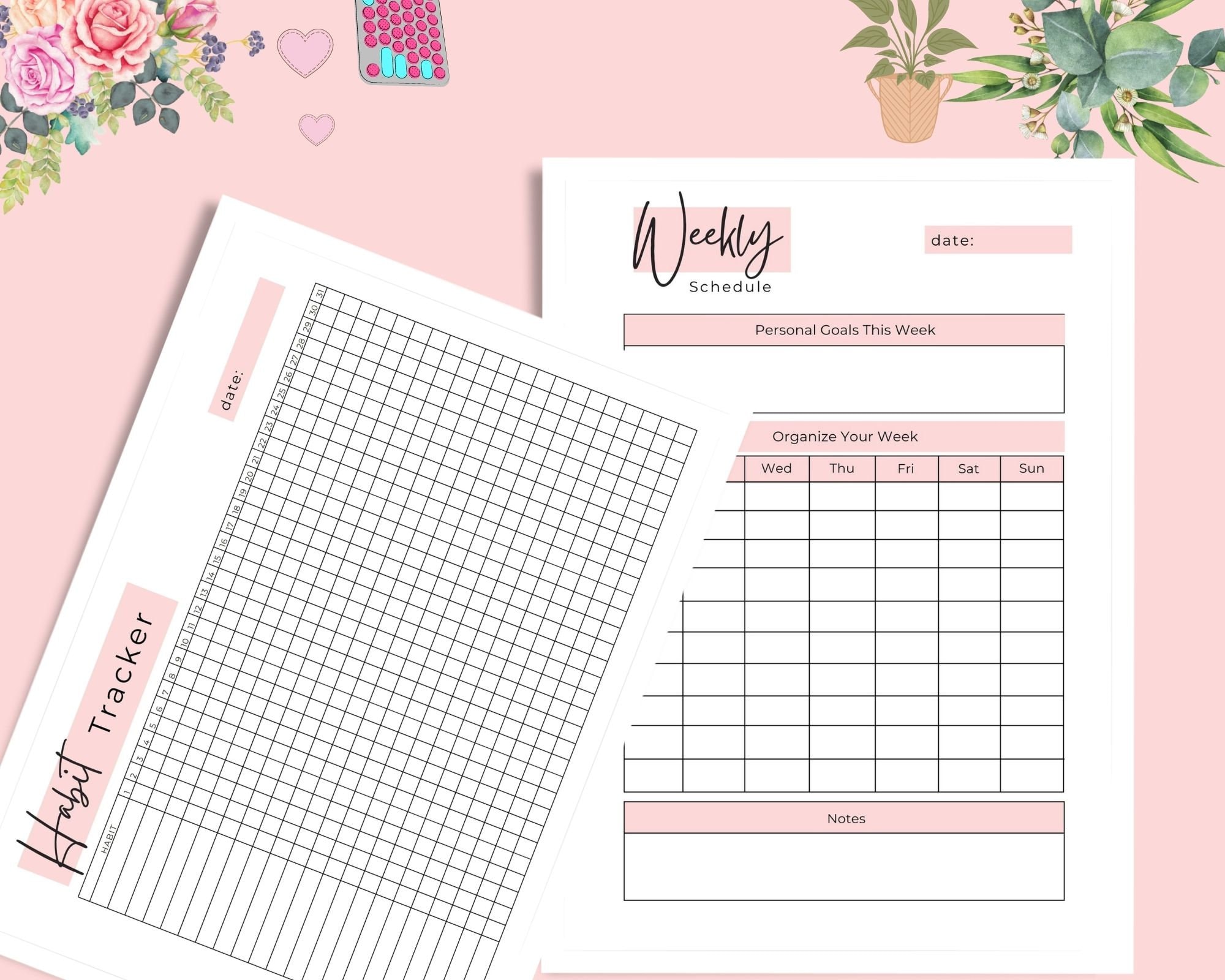20+ Blush Pink Planner Templates, Productivity Planner Templates ...