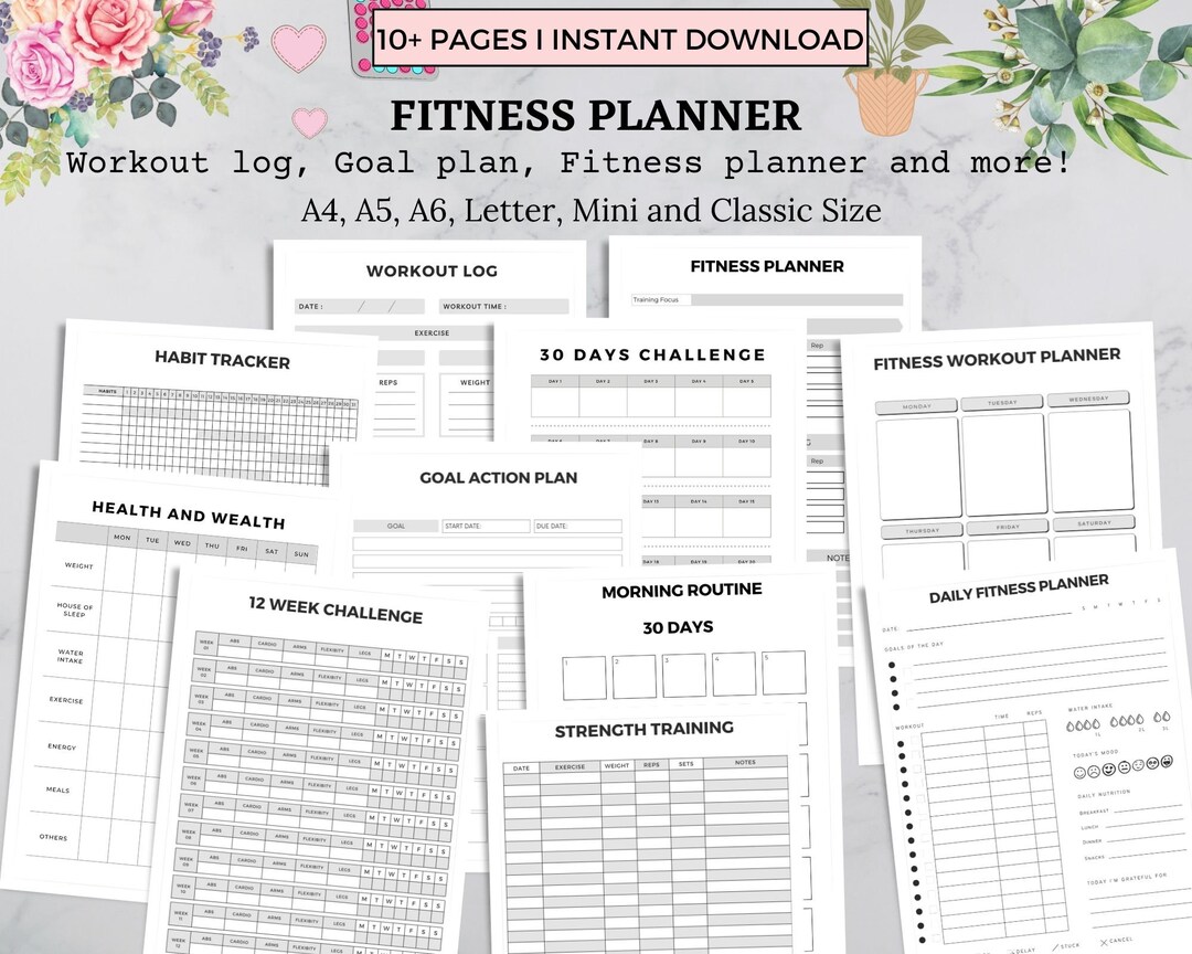 Daily Fitness & Workout Tracker PDF | Fitness Planner | Habit and Goal ...