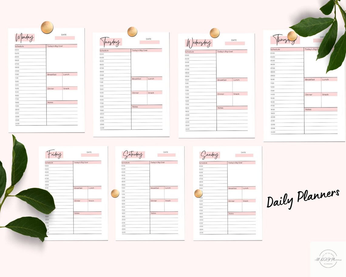 20 Big Planner Bundle Package Blush Pink Templates fits Happy Planner ...