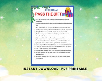 Christmas Pass the Gift Game Printable | Christmas Games | Family Games ...