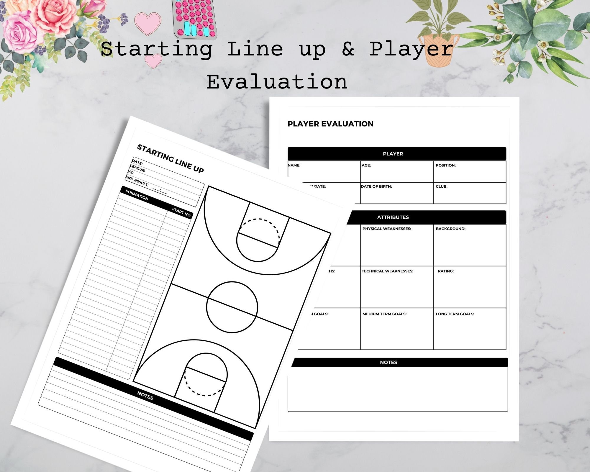 Basketball Coaching Sheet, Basketball Coach Planner, Basketball ...