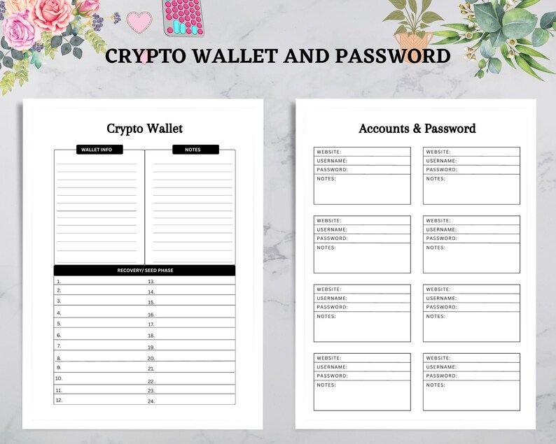 Printable Crypto Trading Journal, Cryptocurrency Purchase Ledger PDF ...