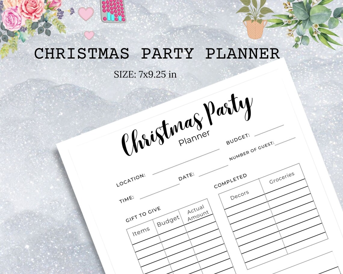 Christmas Planner Printable Holiday Planner Gift Budget - Etsy