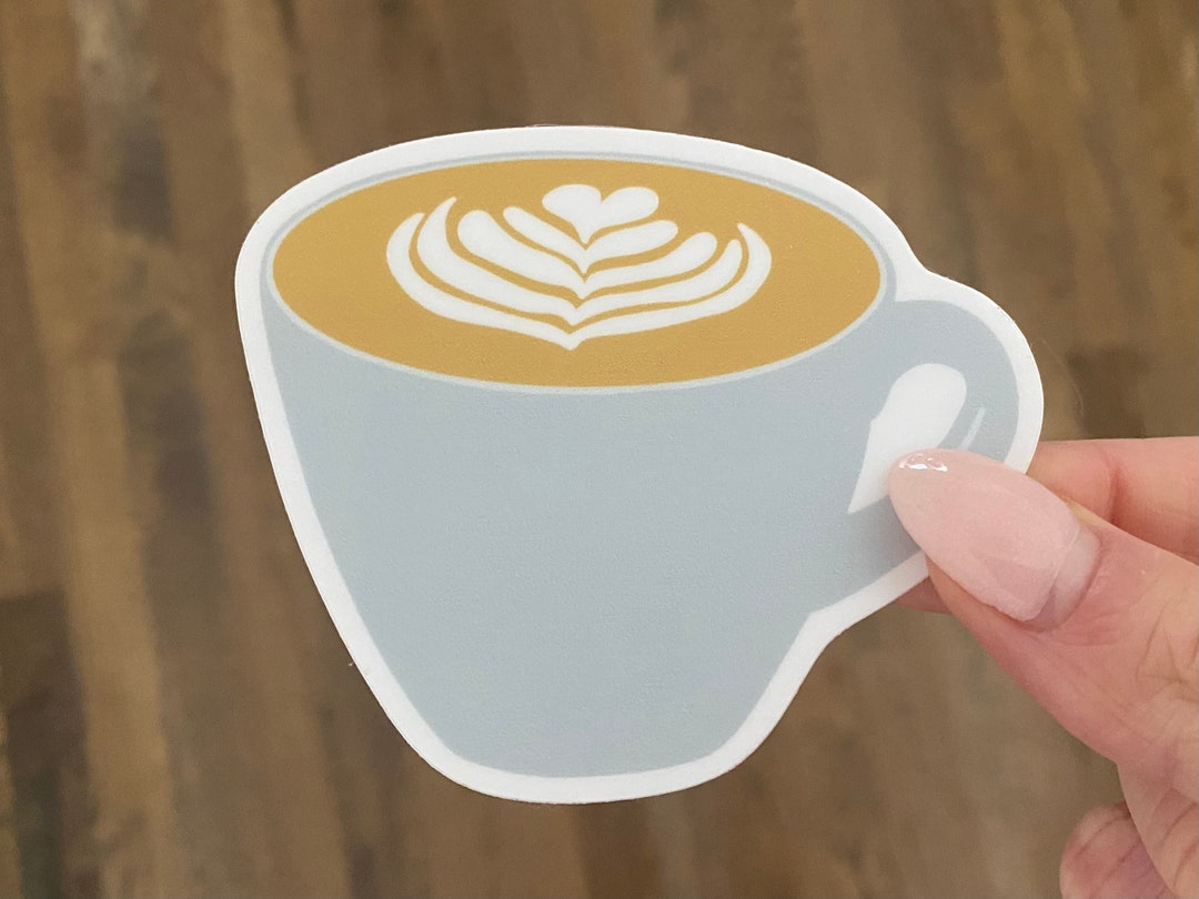Latte Art Sticker Coffee Mug Sticker Coffee Lover Sticker Etsy