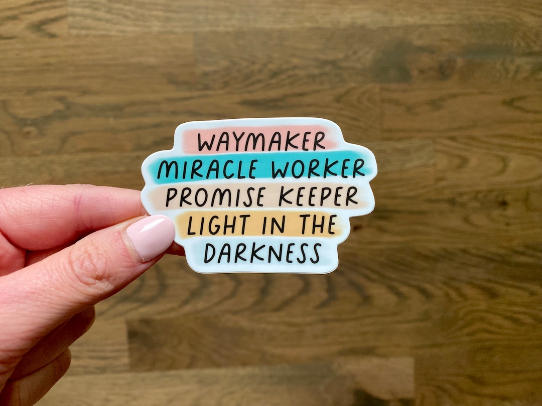 Waymaker Sticker | Miracle Worker Sticker | Christian Sticker | Laptop ...