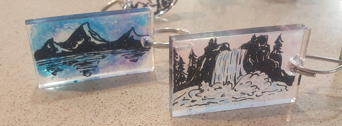 Resin Scenic Keychains - Etsy