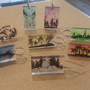 Resin Scenic Keychains - Etsy
