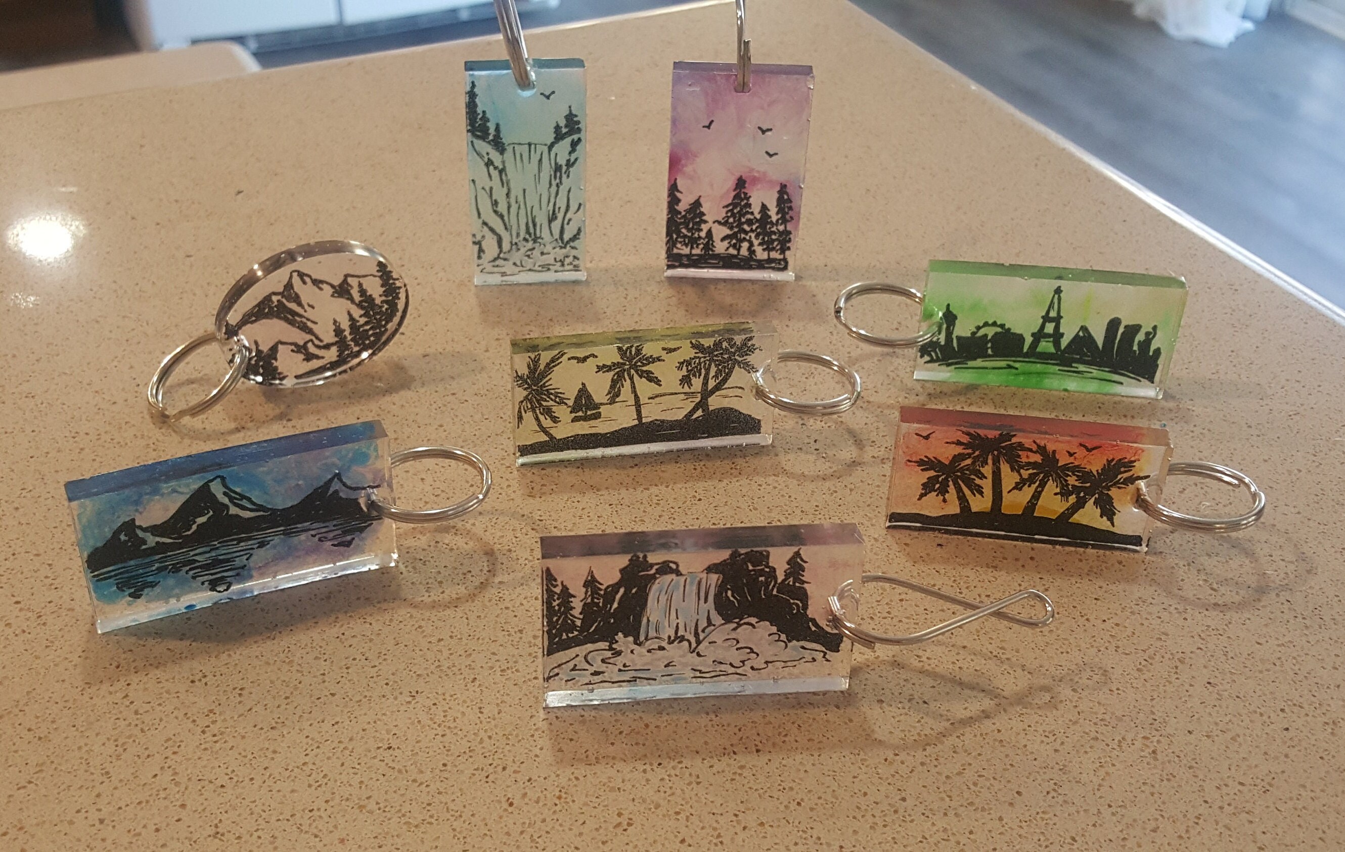 Resin Scenic Keychains - Etsy