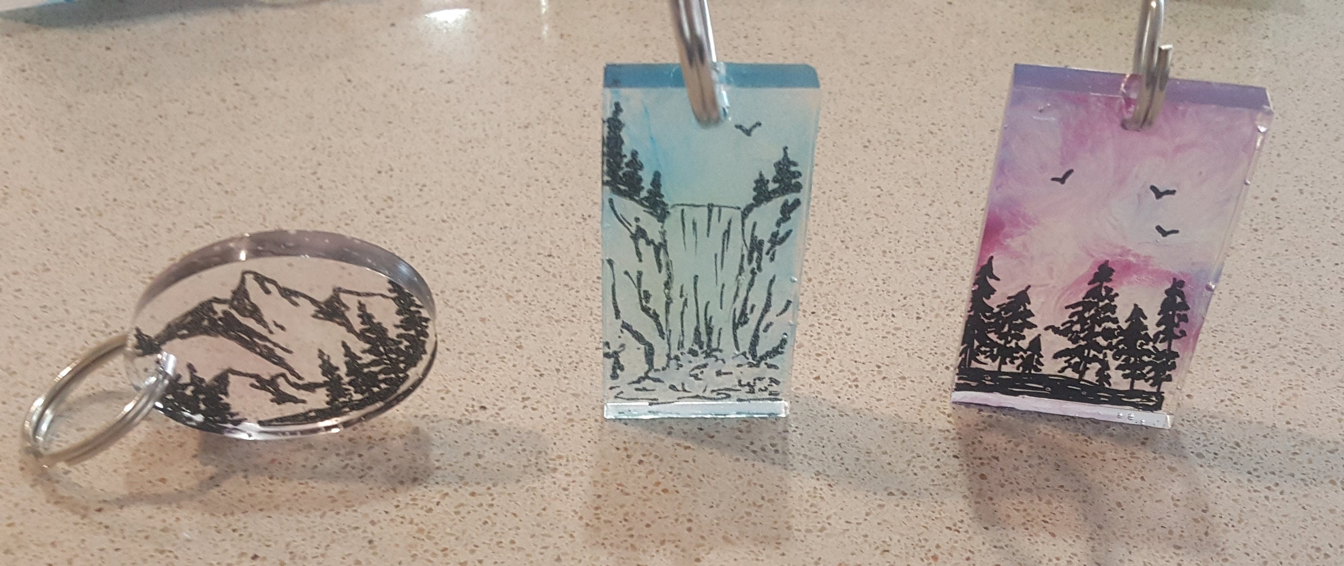 Resin Scenic Keychains - Etsy