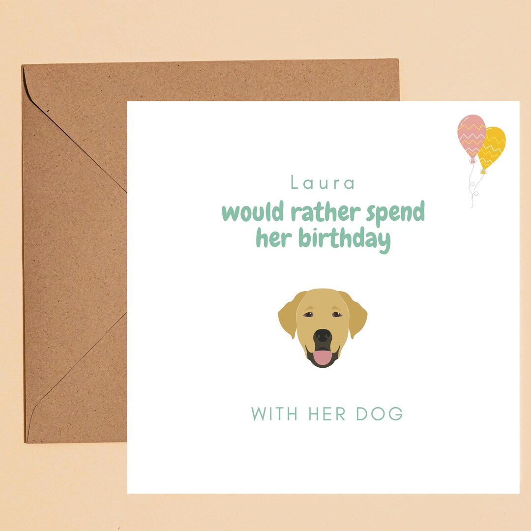 Personalised Labrador Birthday Card Personalised Dog Birthday Card ...
