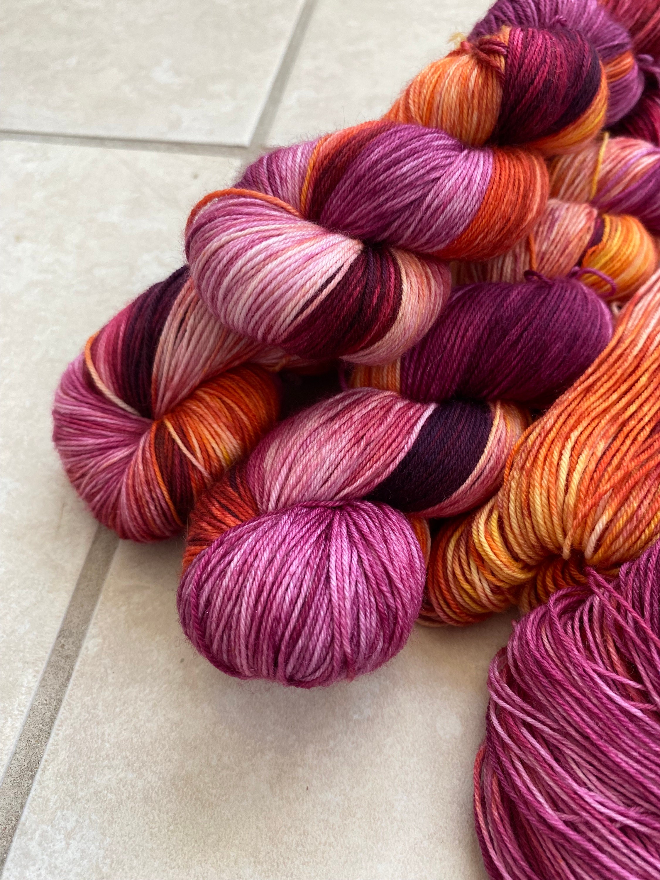 Hand Dyed 4 Ply Yarn ready to Ship Yarn Superwash Multi Colored Yarn ...