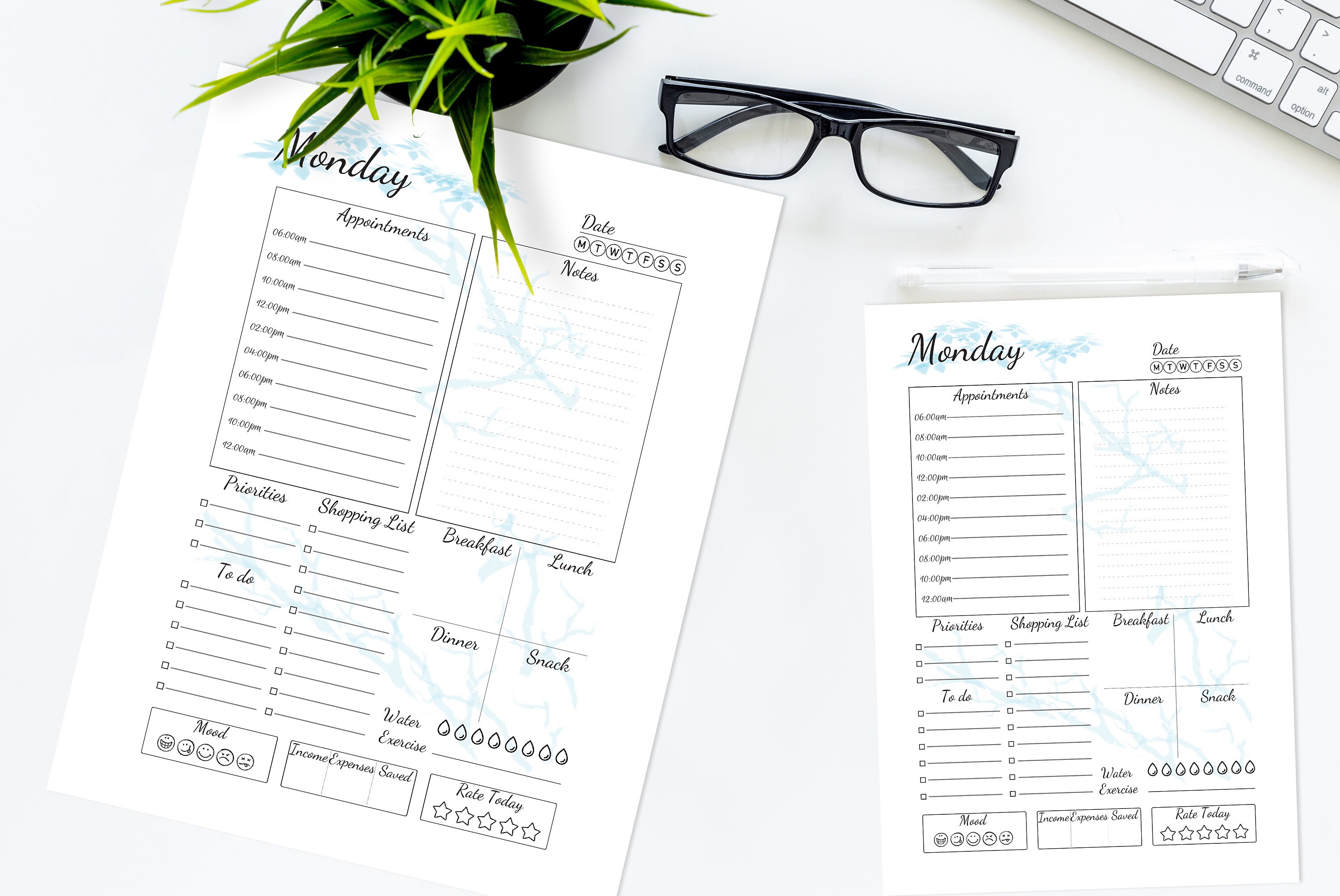 Daily Digital Planner Printable Personalised Editable Journal Tracker ...