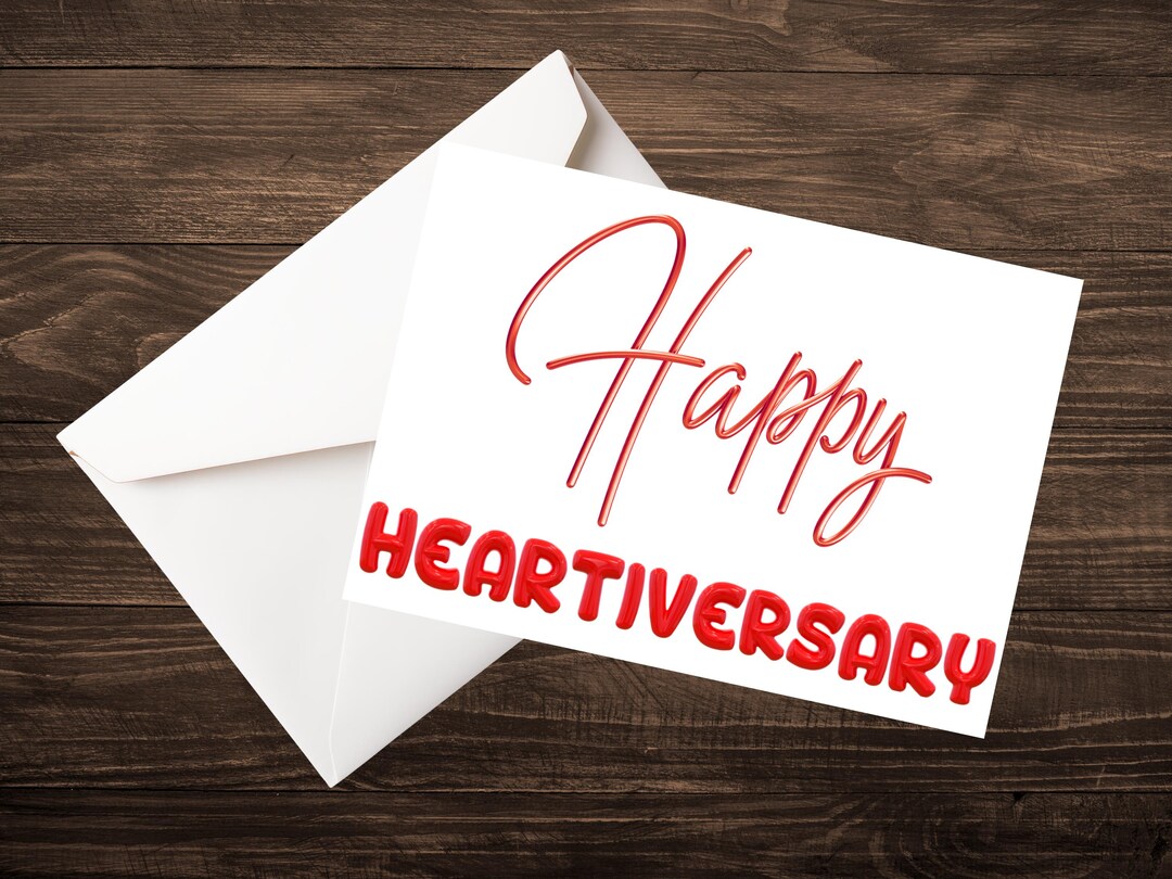 Happy Heartiversary Card - Red Balloons - CHD Warrior Gift - Etsy