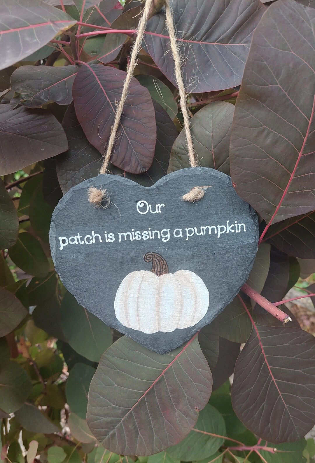 Slate White Pumpkin Memorial Sign Touching Baby Loss Keepsake ...