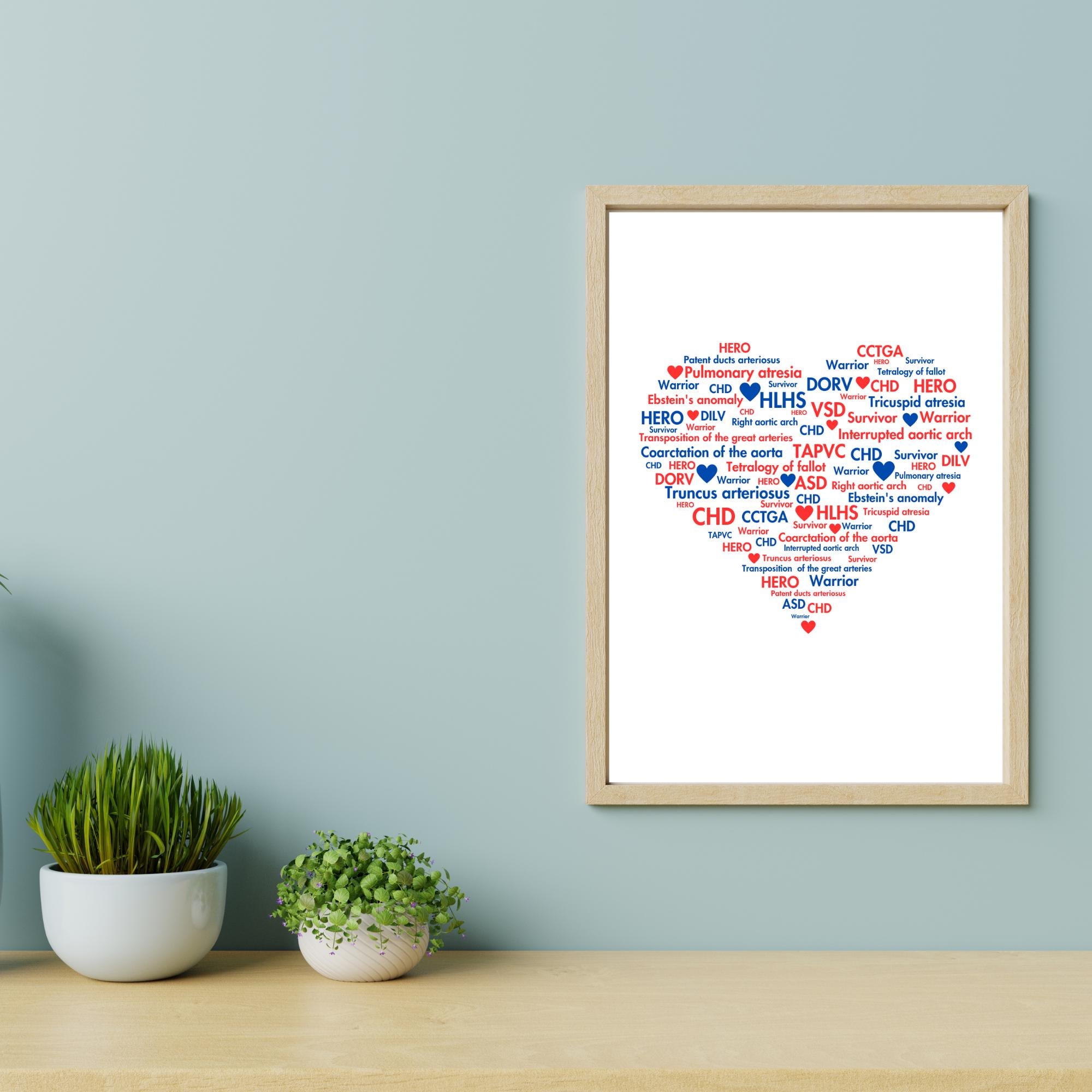 Digital Download A4 Size CHD Awareness / Congenital Heart Defects Heart ...